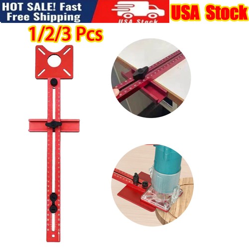 3X Router Milling Groove Bracket Circle Cutter Jig Cabinet Hardware ...