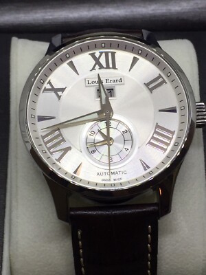 Louis Erard 43 Mm Duel Time Or Gmt Silver Dial SS Skeleton Men's Watch ...
