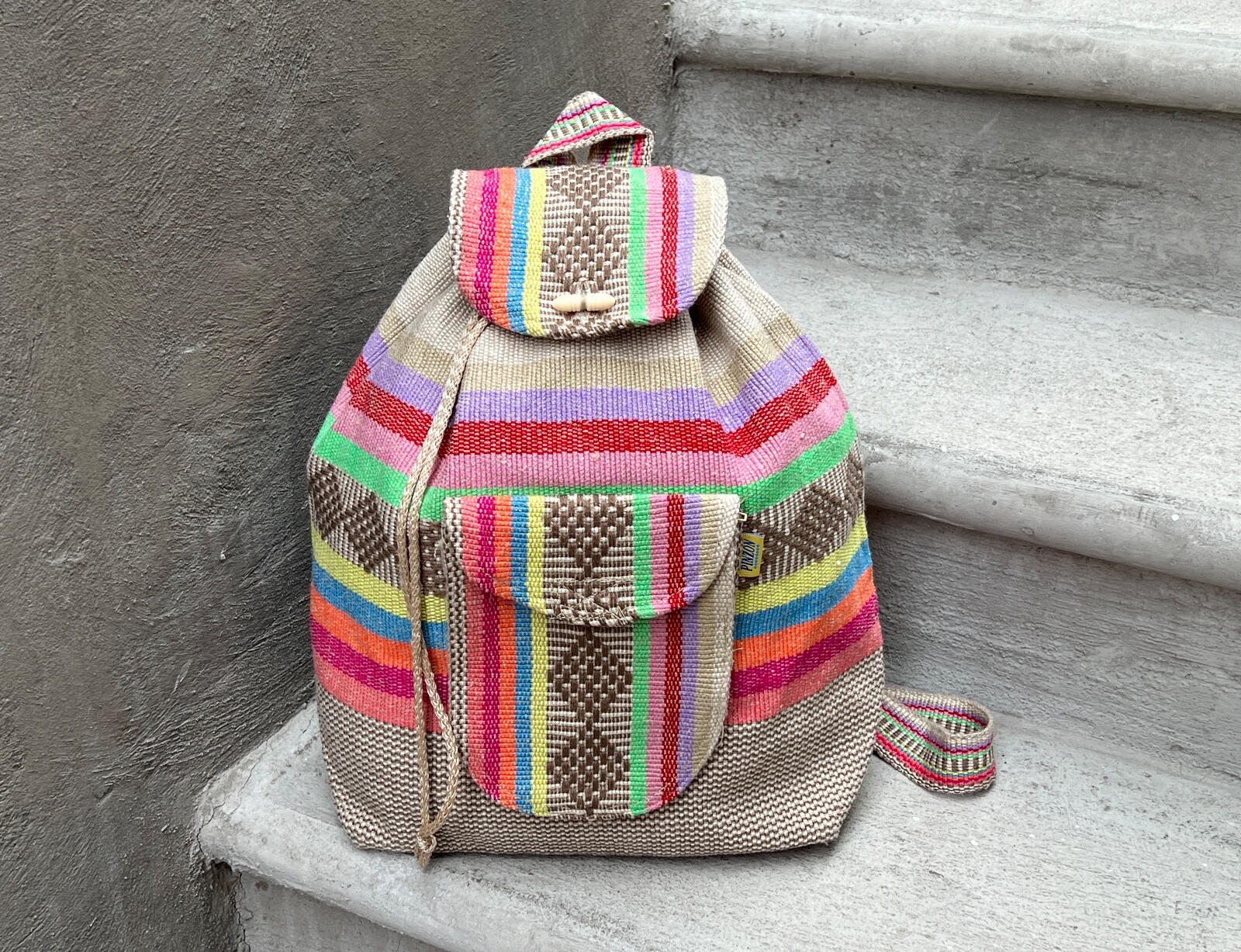 Boho Backpack Unisex Shoulders Bag Artisanal Travel Mexican Mochila ...