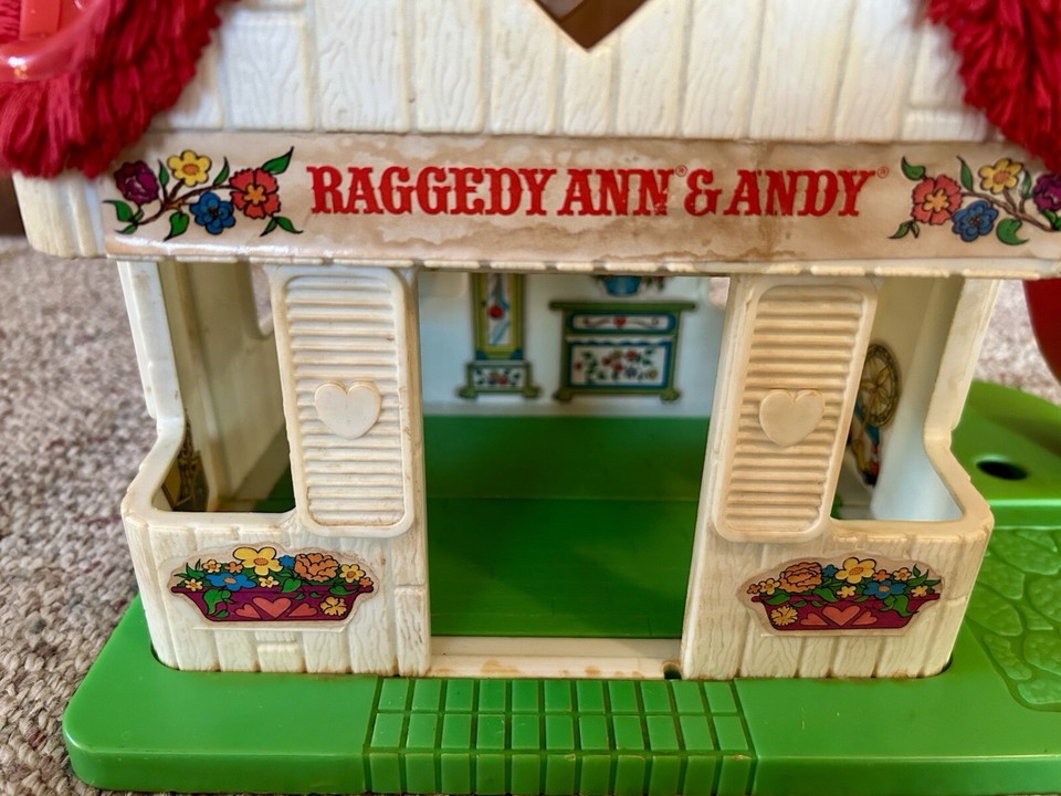 Vintage 1970's Raggedy Ann and Andy Play House Doll House Knickerbocker ...