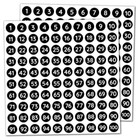 25 Sheets 1 to 100 Round Number Stickers - 0.4 Inch Self Adhesive ...