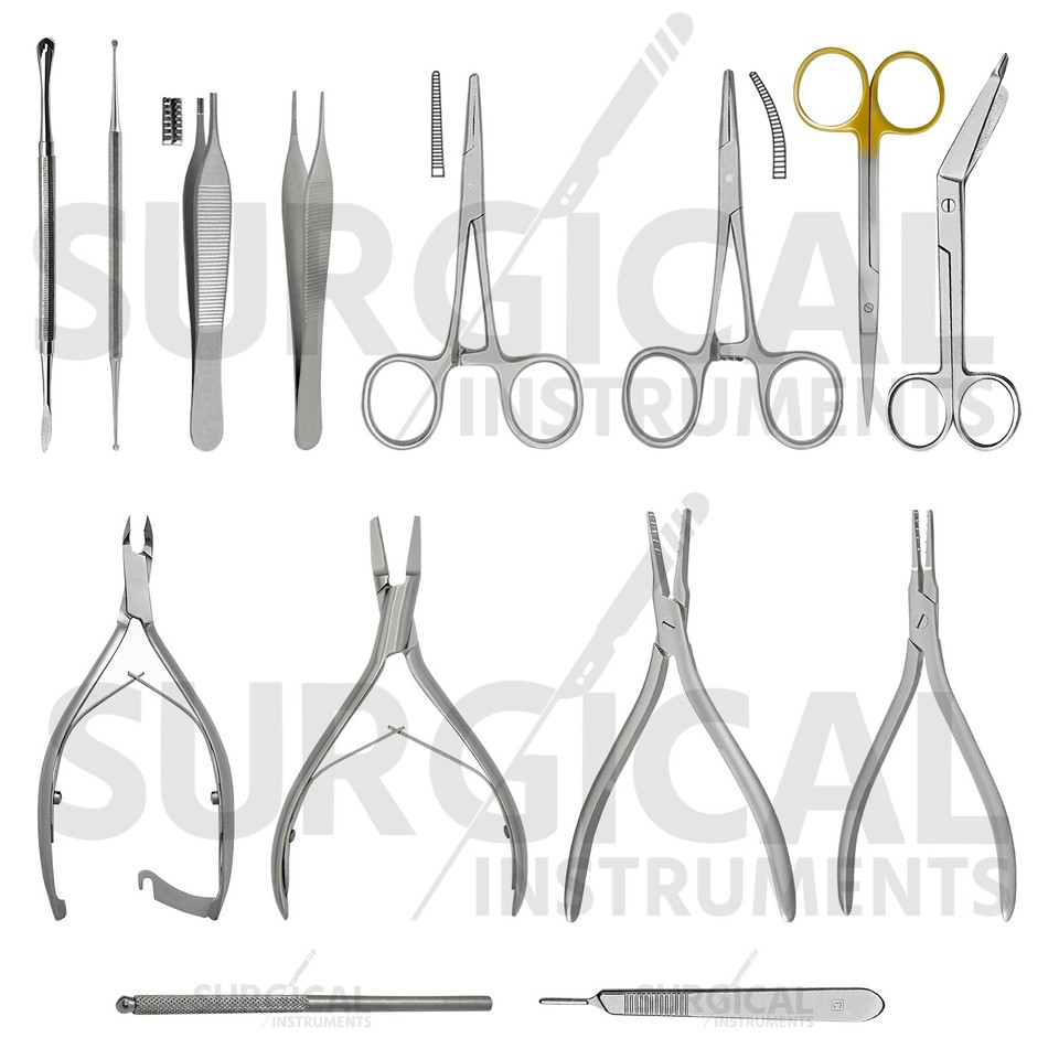 14 Pcs Toenail Removal Surgery Set Stainless Surgical Podiatry ...