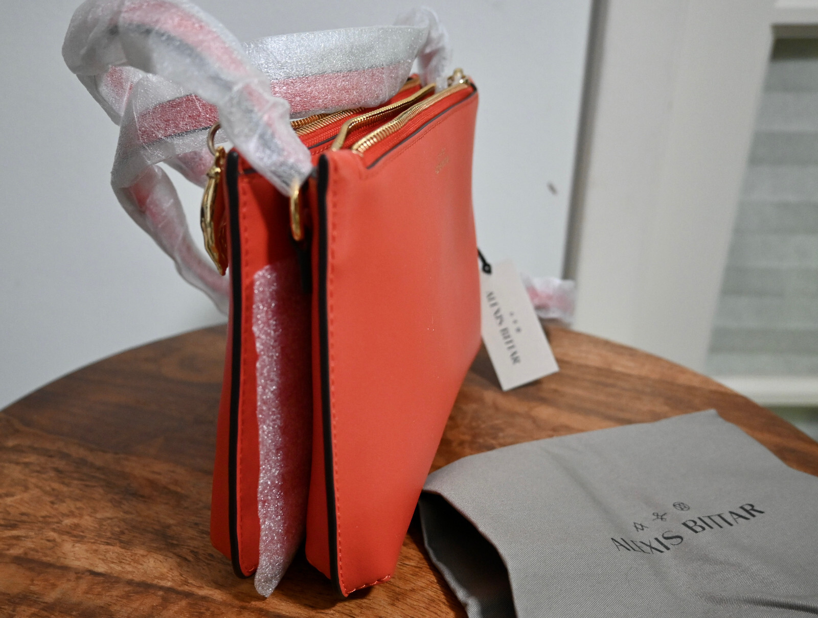 $375 ALEXIS BITTAR In My Dreams Smooth Leather Double Pouch Crossbody ...