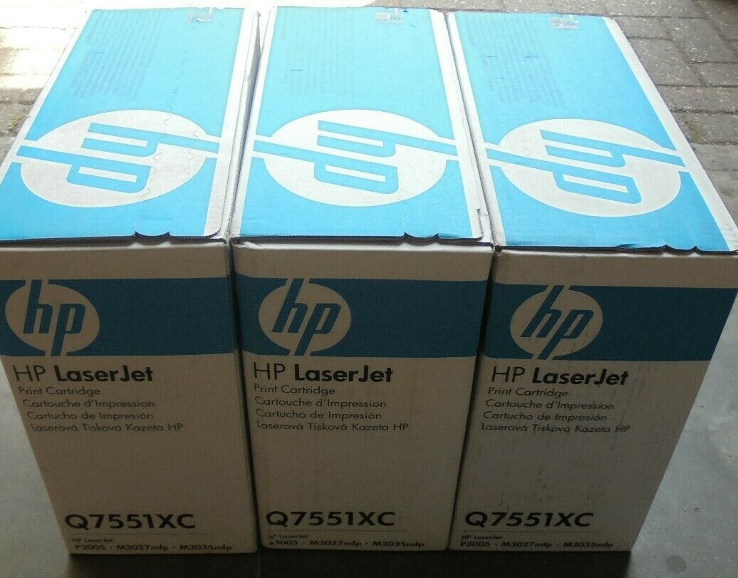3x HP Q7551XC Q7551X 51X Toner f. HP Laserjet P3005 M3027 mfp M3035 mfp ...