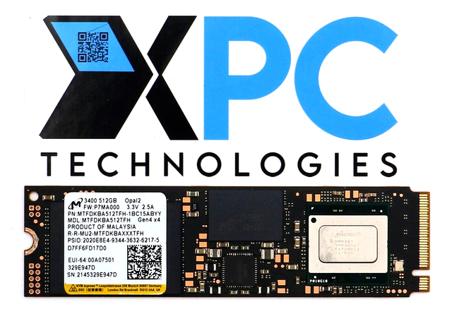 Micron 3400 512GB M.2 2280 PCIe 4.0 NVMe TLC SSD OPAL2.0 MTFDKBA512TFH ...