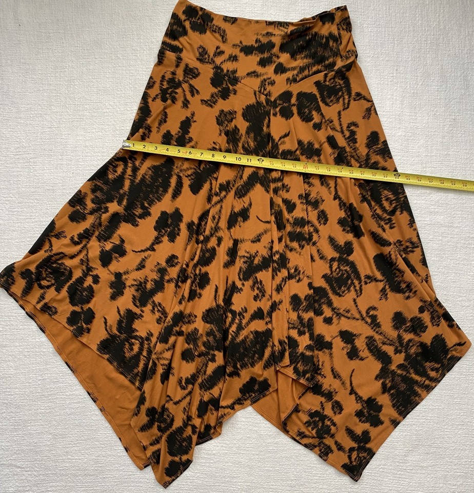 BRYN WALKER WOMENS BIANCA NUTMEG ABSTRACT FLORAL SKIRT SIZE XL NWT $163 ...