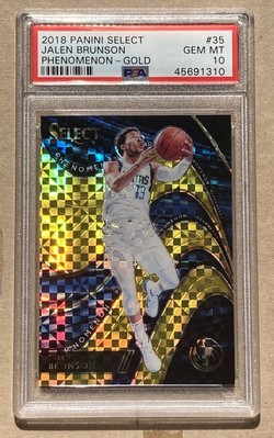 2018 Panini Select Jalen Brunson Phenomenon Gold #/10 PSA 10 Gem Mint ...
