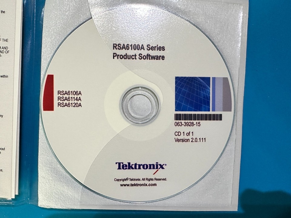 Tektronix Product Software RSA6114A RSA6120A RSA6106A RSA6100A 063-3928 ...