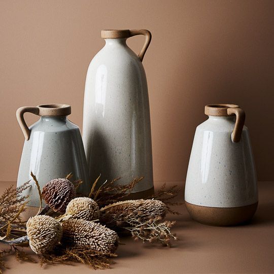 Ceramic Vase Mikala (19.5cmL x 19cmW x 30cmH) - White | eBay