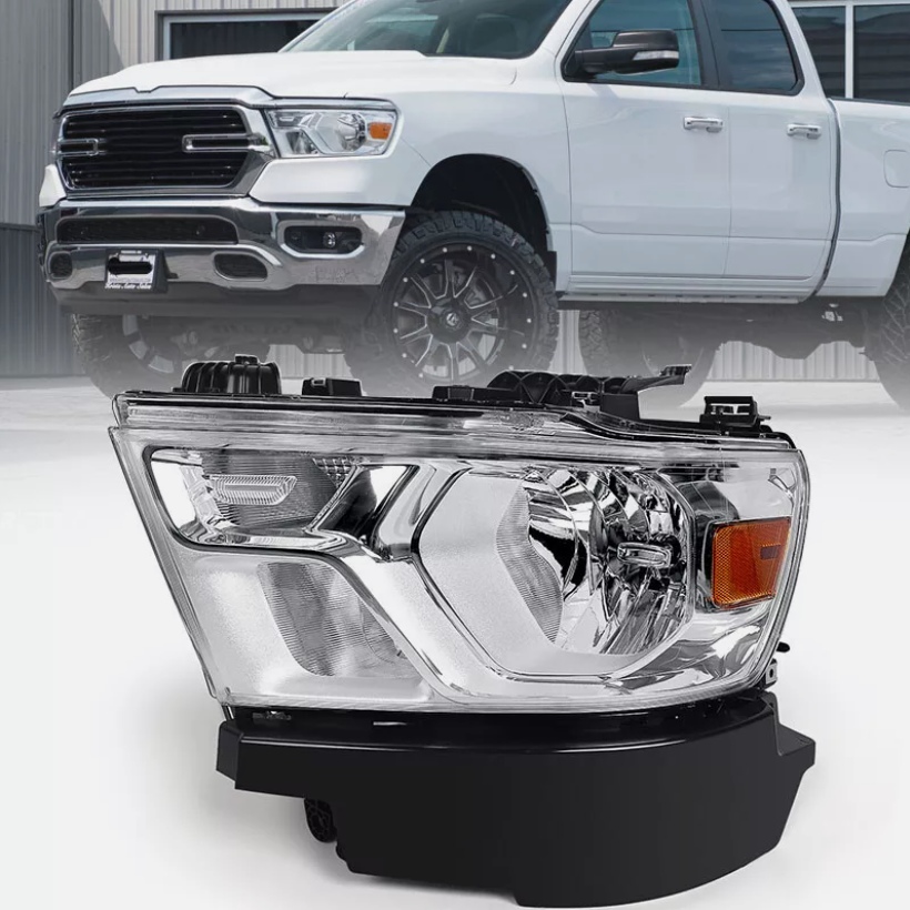 Driver For 2019-2023 Dodge RAM 1500 Chrome Halogen Headlight Headlamp ...