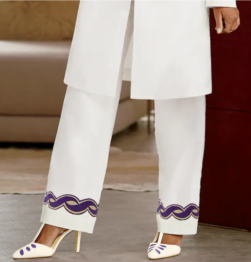20W PLUS Ashro White Purple African American Pride Asina Embroidered ...