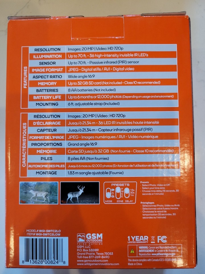 WILDGAME INNOVATIONS SWITCH LIGHTSOUT WGI-SWTC2LO 20MP TRAIL CAMERA ...