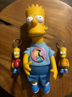 Vintage 1990 Bart Simpson Collection 11” Doll, Pin and 2 Key Chains | eBay