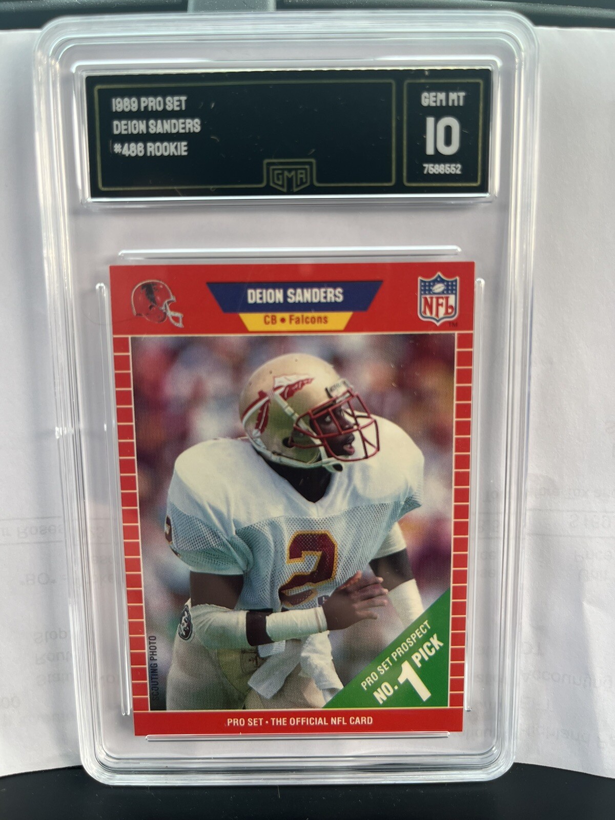 GMA 10 Gem Mint DEION SANDERS 1989 PRO SET ROOKIE CARD FSU FALCONS ...