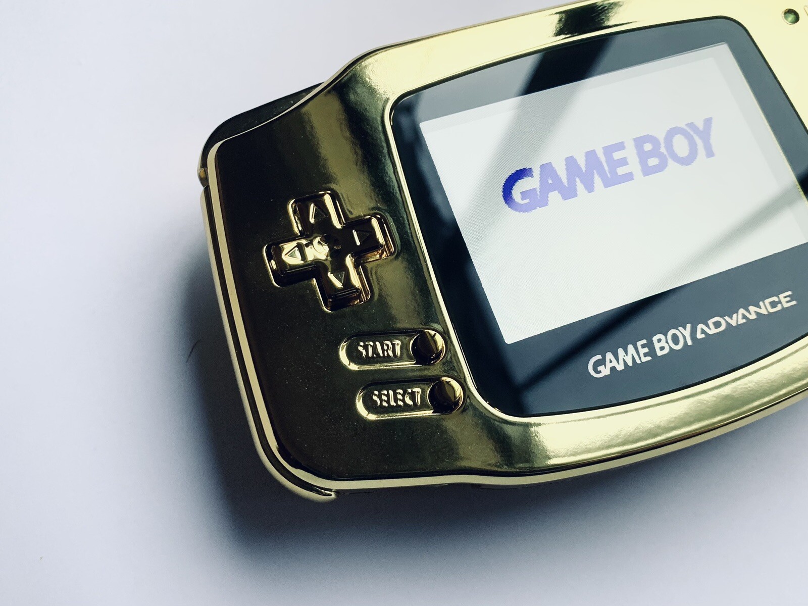 🏆 GOLD GAMEBOY GAME BOY ADVANCE IPS BACKLIT BACKLIGHT CHROME GOLDEN ...