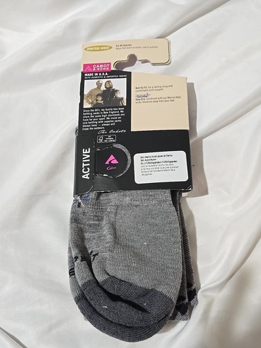 NWT Cabot & Sons Women's 59% Merino Wool Active Socks Expelit Grey Made ...