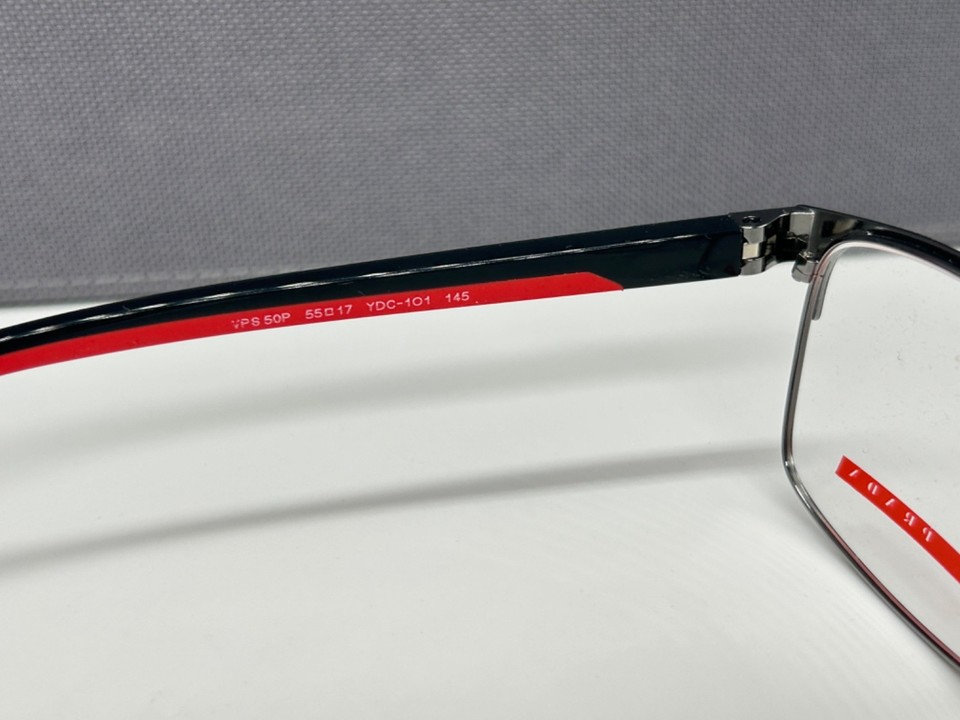 Prada Eyeglasses Frames Men Woman Black Red Square Oval VPS 50P Large ...
