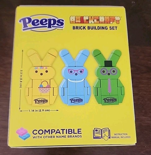 Brickcraft Peeps 3 Pack Bunnies - Blue, Green, Yellow Brick Building Kit (63 Pc) | eBay