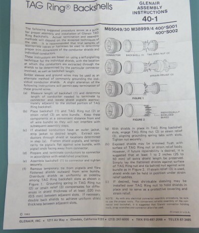 Glenair M85049/30-18W per Lot TAG RING BACKSHELL 180 18 SHELL SIZE OL ...