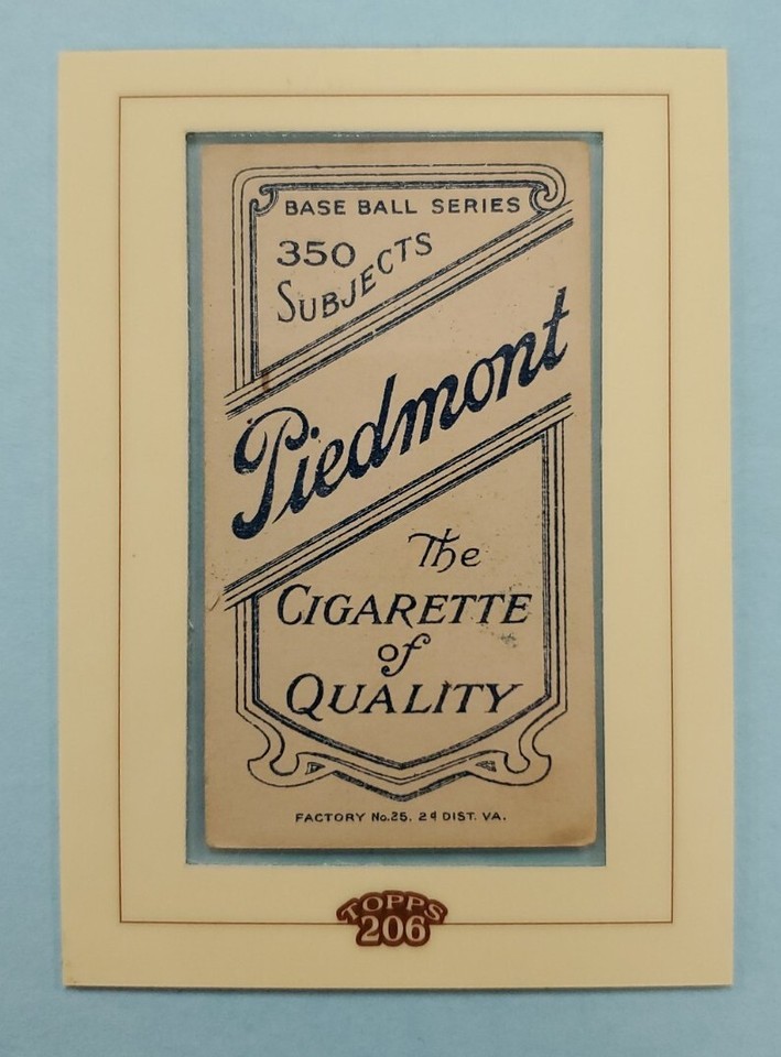 2002 Topps T206 1909-1911 Bill Malarkey 350 Piedmont Back Framed Card ...