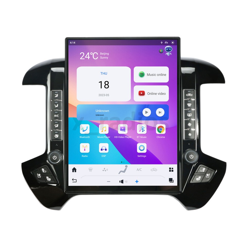 15.6" Android 13 Smart Radio Tesla GPS Stereo for Chevrolet Silverado ...