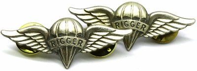 Airborne Rigger Jump Wing Badge Lot Insignia US Army Parachute Pin Pair ...