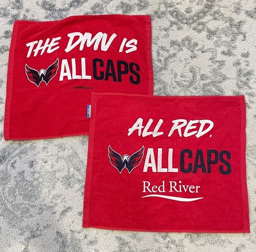 Washington Capitals NHL ALL Caps DMV ALL Red Rally Towels Lot of Two (2 ...