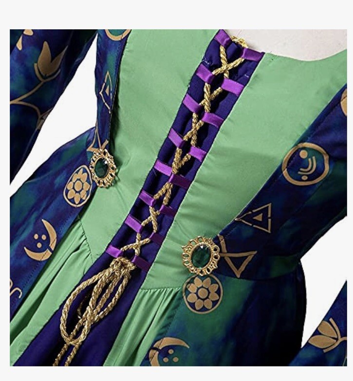 Womens Halloween Witch Costume Renaissance Medieval Gown Hooded Small ...