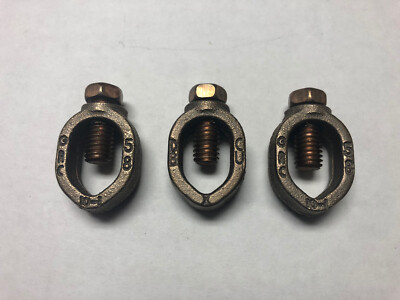 Lot of 3 - Burndy / Hubbell Ground Connector Mechanical Direct Burial 5 ...