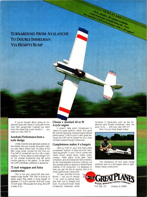 CAP 21 RC Airplane Kit Vintage Print Ad Wall Art Decor Great Planes | eBay