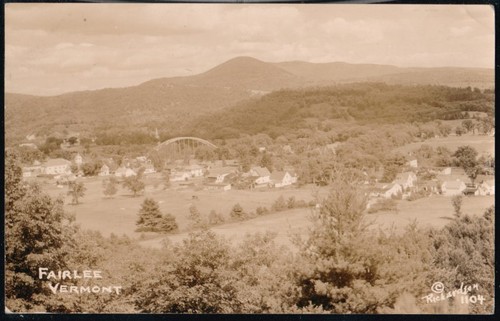 FAIRLEE VT VERMONT Vintage Aerial Town View Bridge RPPC Postcard Old ...