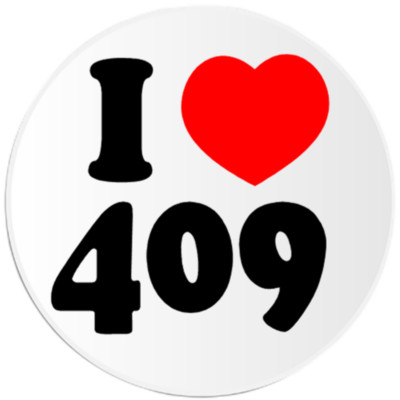 I Love 409 - 10 Pack Circle Stickers 3 Inch - Area Code Beaumont Texas ...