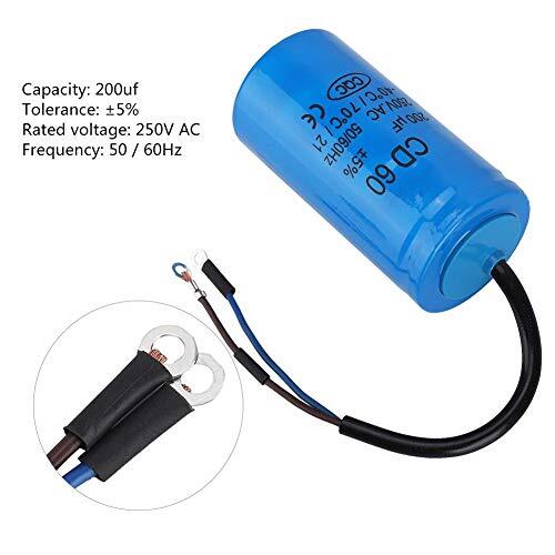 Capacitor AC 250V 200uF 50/60Hz CD60 Blue Motor Capacitor Plastic Run ...