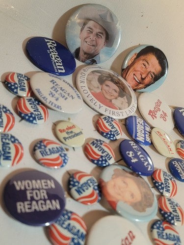 Ronald Reagan LOT of 25 campaign pin button political + 2 Nancy's ...