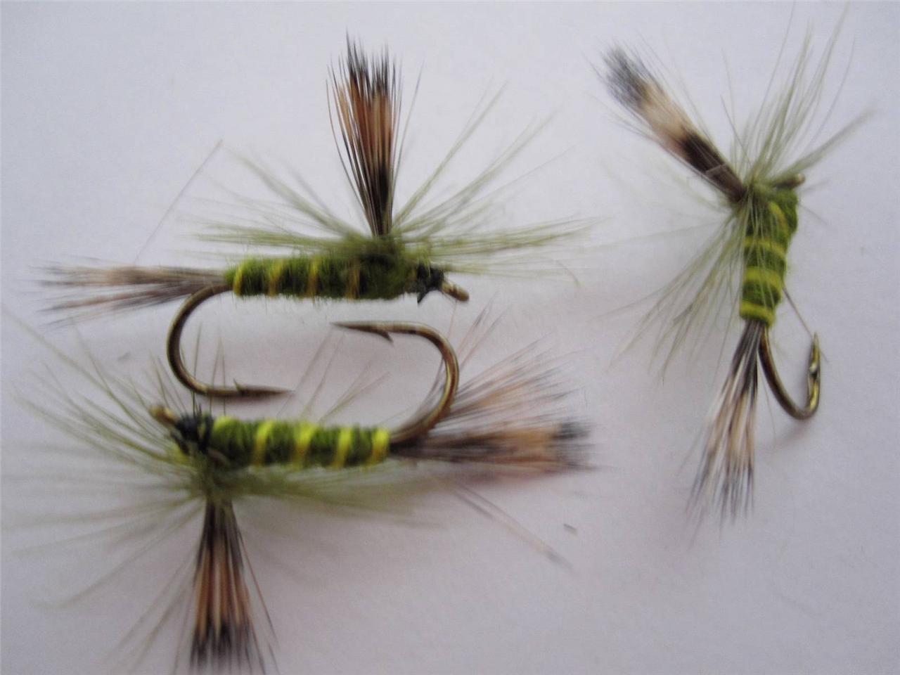 1 DZ D-3 PARACHUTE WULFF GREEN DRAKE'S (SIZES AVAILABLE), DRY FLIES | eBay
