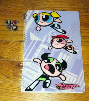 Vintage Powerpuff Girls 3D Spiral Notebook 1999 w/ Keychain Bubbles ...