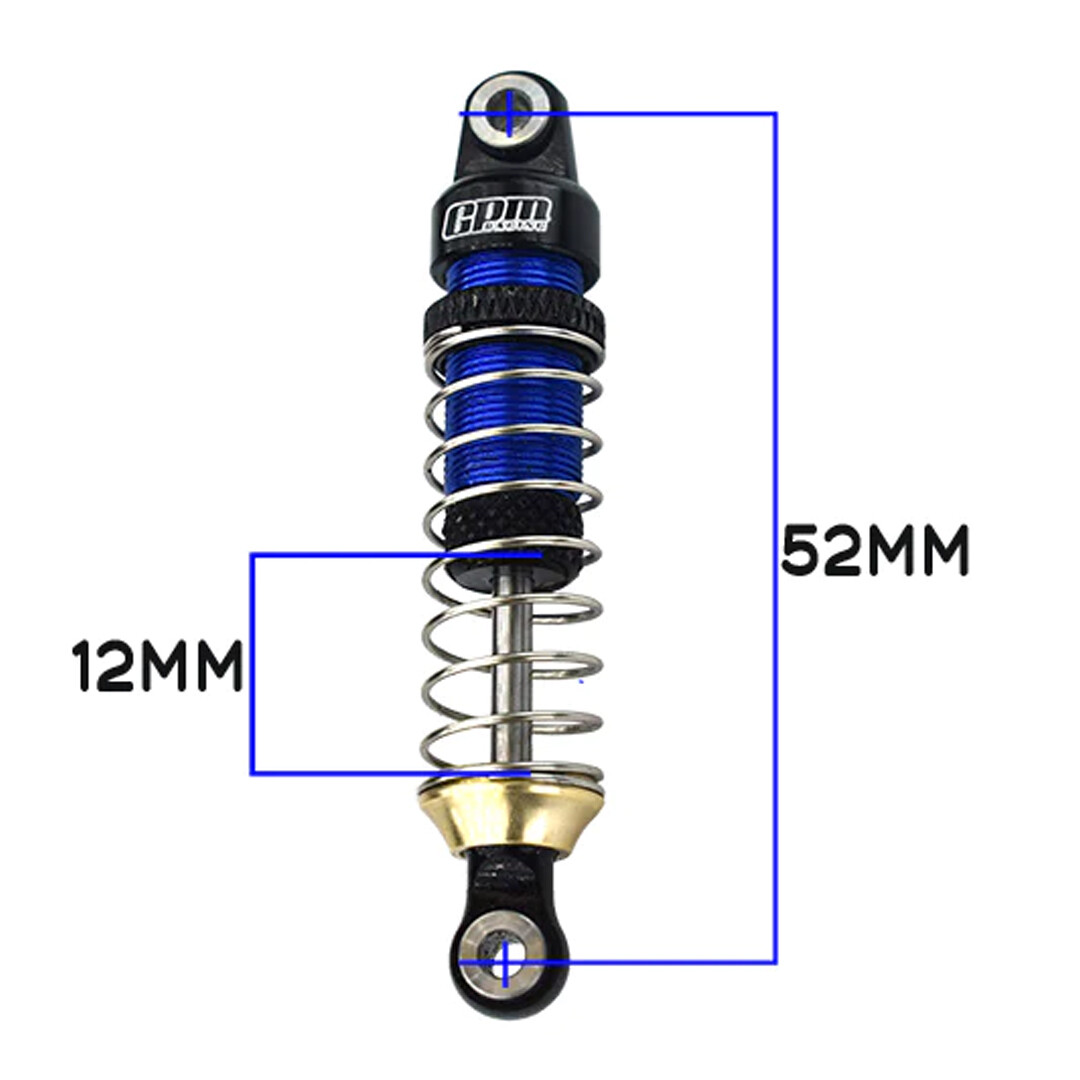 NEW GPM Alum 6061-T6 FR or RR Adj Spring Shock 52mm BK for TRX4M FREE ...