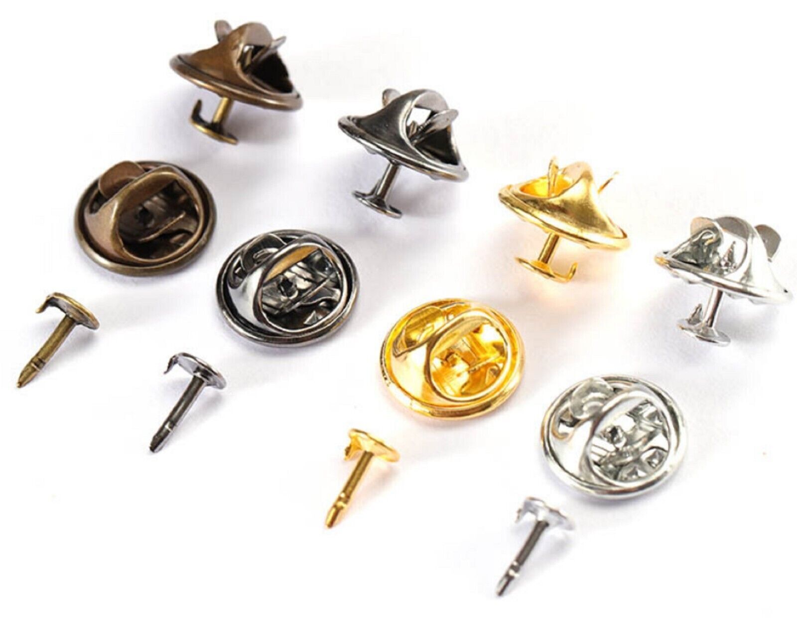 Butterfly Clutch Clips with Stud Pin Badge Backs Lapel Brooch Clasp ...