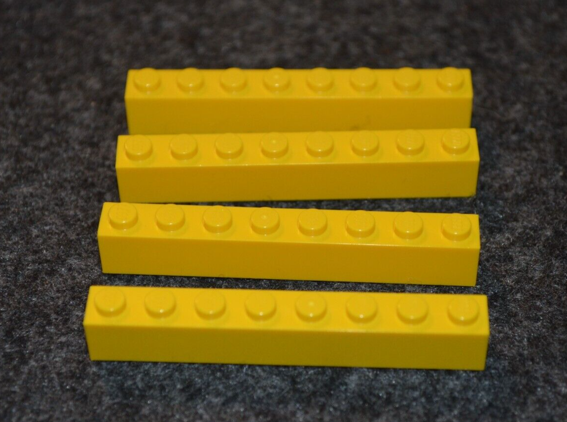 (4) 1x8 Yellow Long Brick Beam Bricks ~ New Lego Parts ~ | eBay