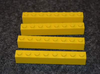(4) 1x8 Yellow Long Brick Beam Bricks ~ New Lego Parts ~ | eBay