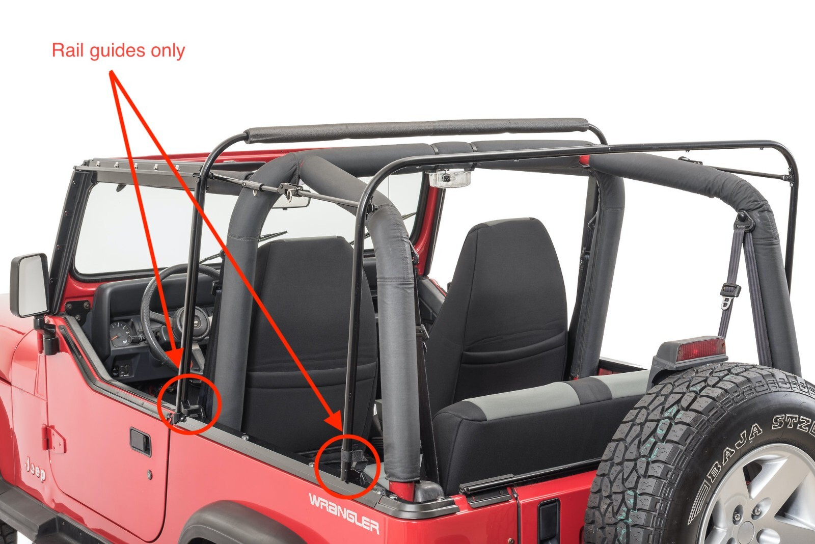 Jeep Wrangler YJ Soft Top FRAME Channel Rail GUIDE Set 87-95 | eBay