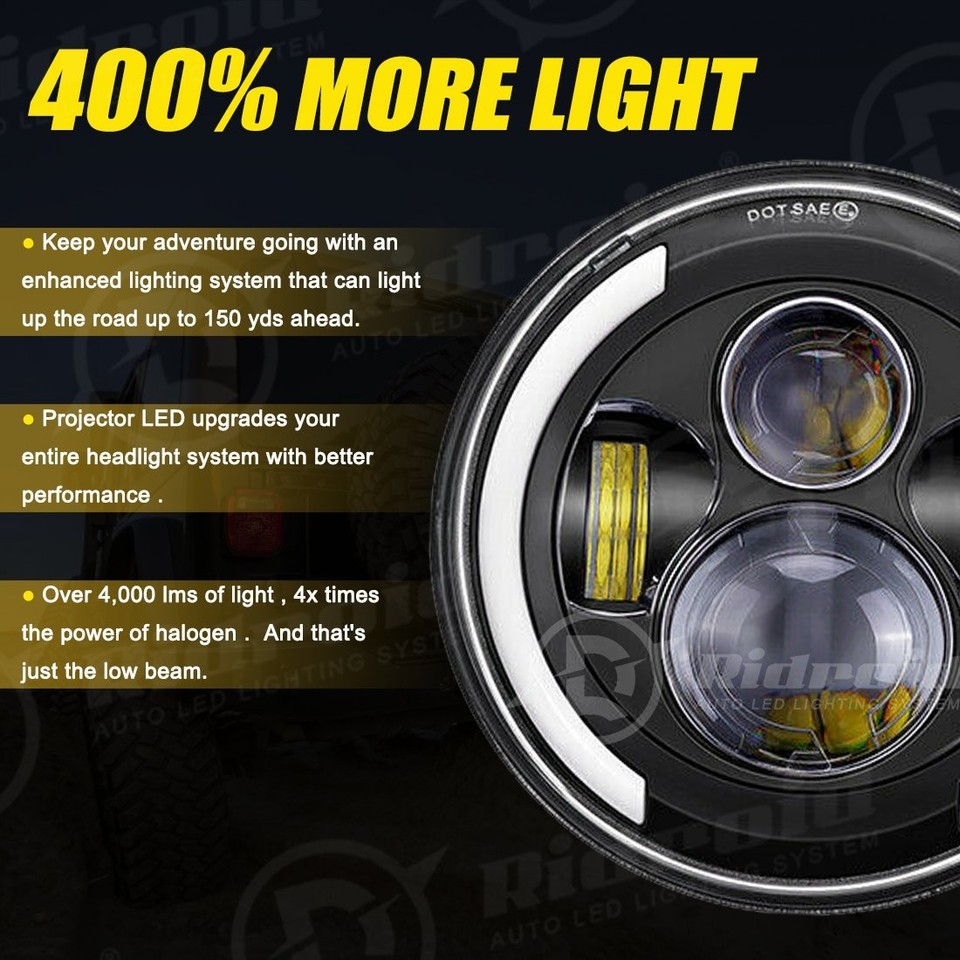 For Buell Blast X1 Motorcycle 7" LED Headlight Turn Signals DRL Ring ...