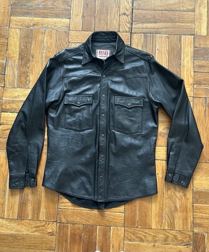 Rob Amsterdam Leather Cowboy Shirt Size S Western Excellent Condition ...