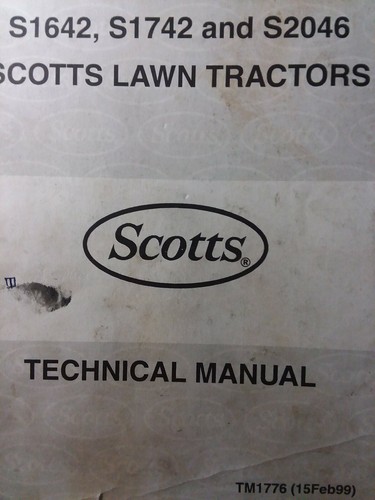 Scotts S1642 S1742 S2046 Lawn Garden Tractor Repair Shop Service Manual ...