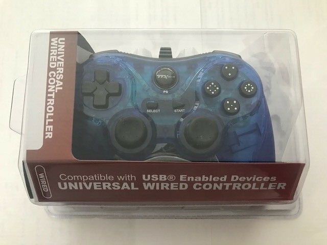 TTX Tech PC and PlayStation 3 PS3 USB Wired Controller Brand New Clear ...
