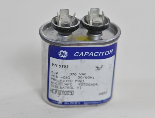 GE GENTEQ Run Capacitor 5 uf MFD 370 VAC 97F5705 HC91CA005D Furnace ...