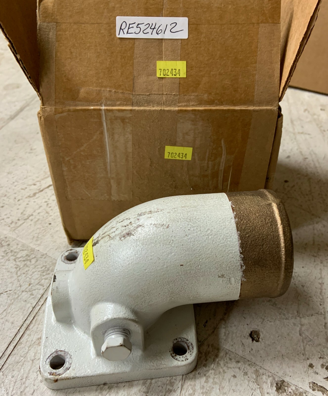 JOHN DEERE PART RE524612 RE547294, WATER PUMP CONNECTION INLET ELBOW ...