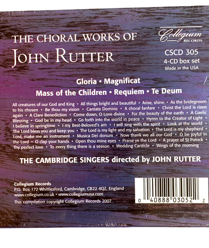 The Choral Works of John Rutter (CD, Oct-2007, 4 Discs, Collegium ...