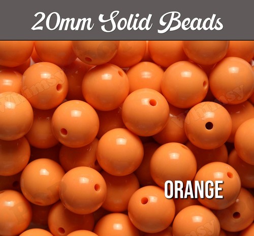 20mm Beads - 20 Pack of Chunky Bubblegum Beads, Round Acrylic Colorful ...
