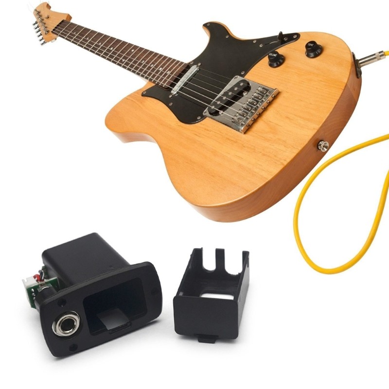 9V Black Plastic Active Bass Guitar Battery Cover Holder Box Easy to ...